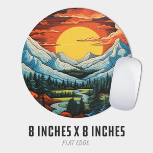 Nature Inspired Desk Mat - Bright Mountain Landscape Gamer Pad & Mouse ...