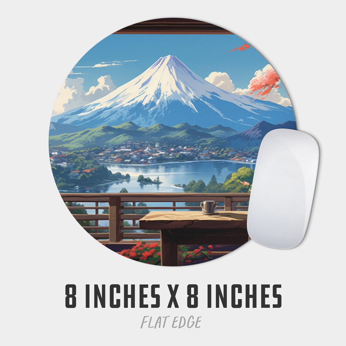 Mount Fuji Desk Mat - Japanese Landscape View Gamer Pad for Home Office ...