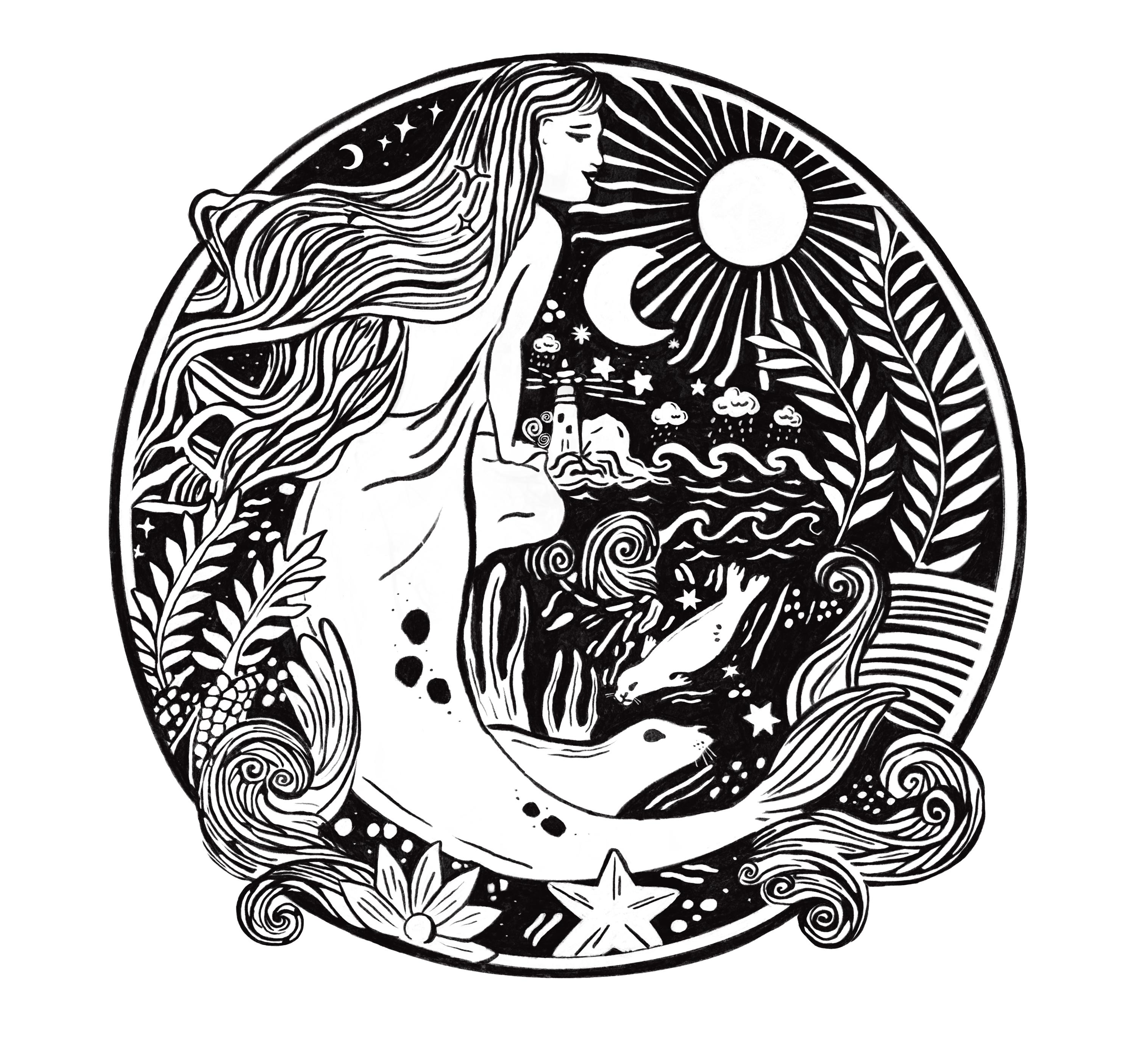 Folklore, Selkie, Seal Mythology, Moon Hoodie Pullover - UNISEX - Etsy