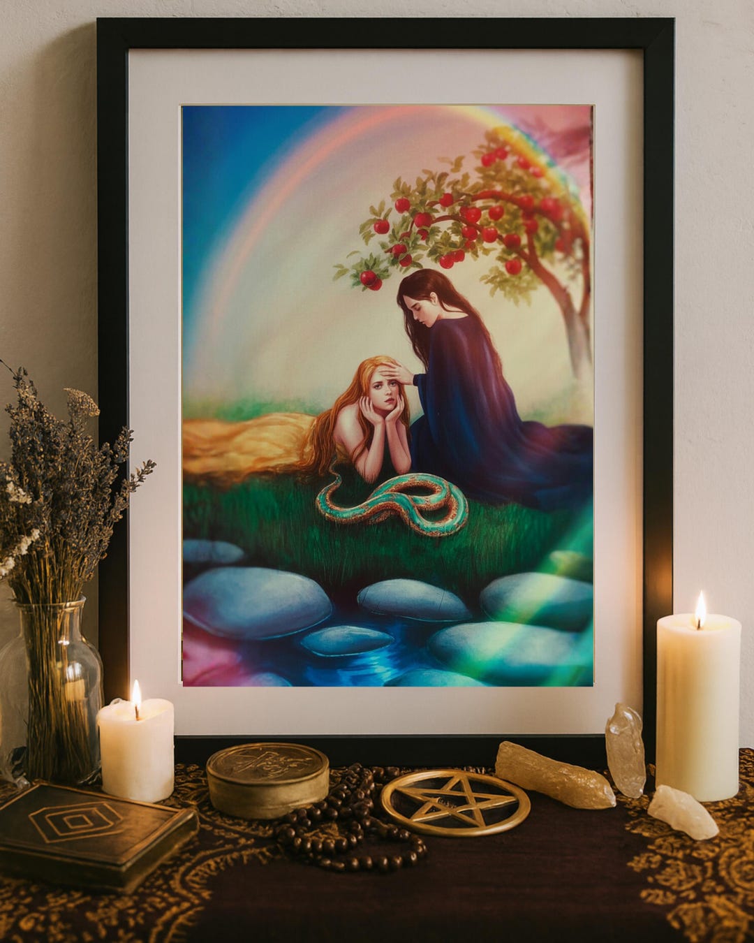 Lilith and Eve Art Print: Garden of Eden, Dark Feminine Mythology - Etsy