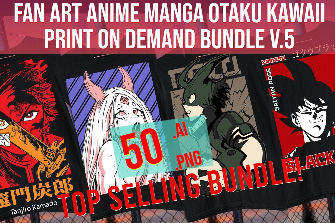 Fan Art Anime Manga Otaku Kawaii Vol 5 Print on Demand Digital Design ...