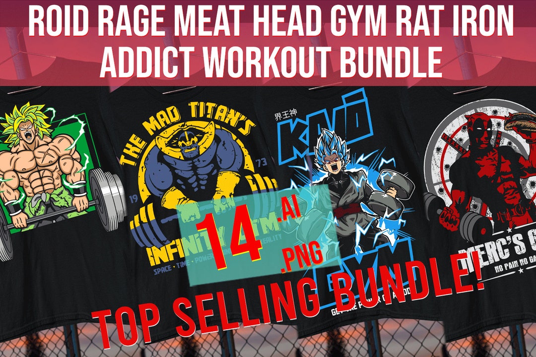 Gym Rat Body Building Muscles Fitness Print on Demand Digital Design Ai ...