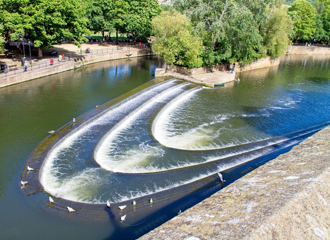 Pond With Waterfall and Swans in Bath, UK - Etsy