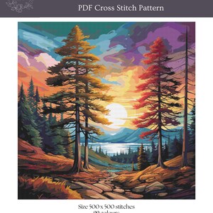 Luminous Sunset - Cross Stitch Pattern - Full Coverage - PDF Digital ...