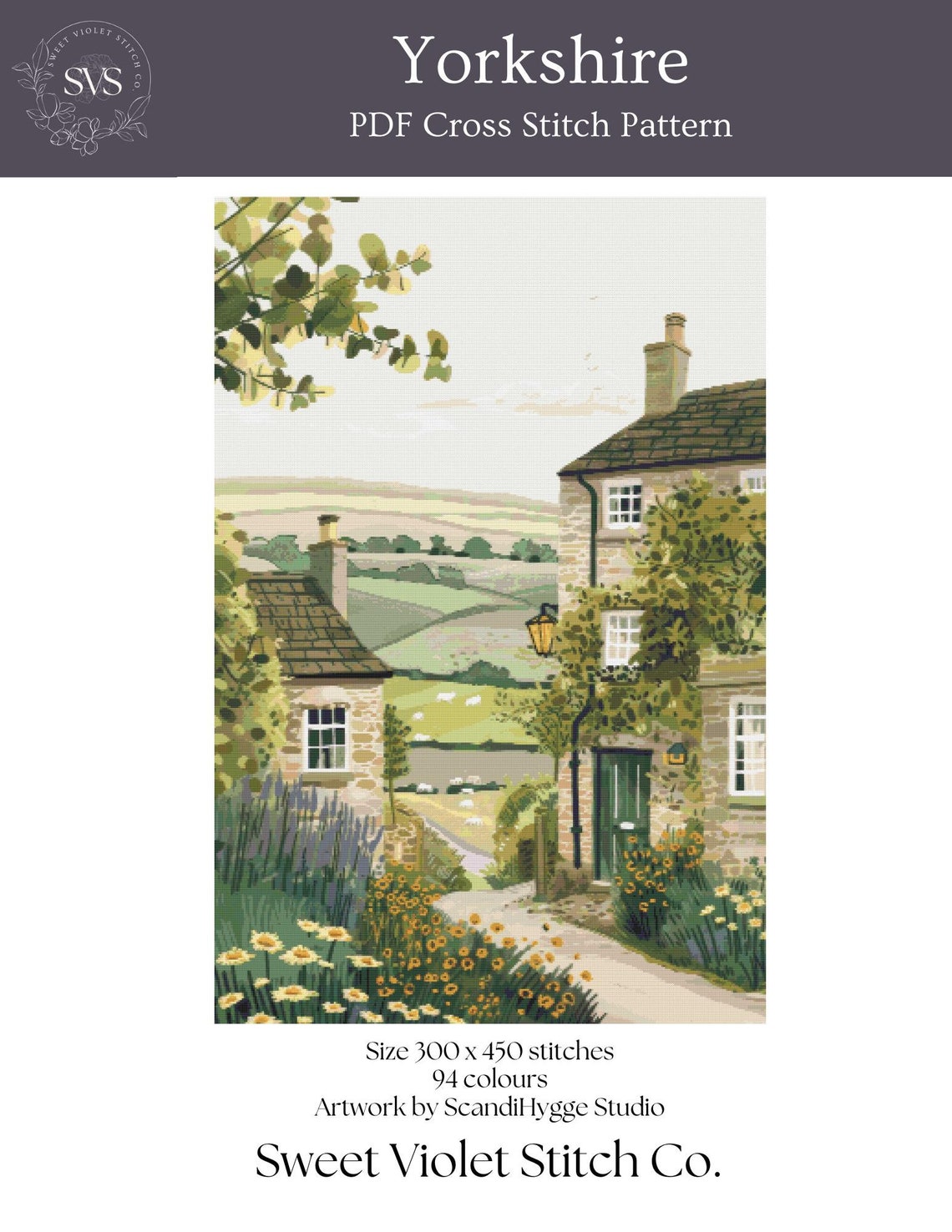 Yorkshire - Cross Stitch Pattern - Full Coverage - PDF Digital Download ...