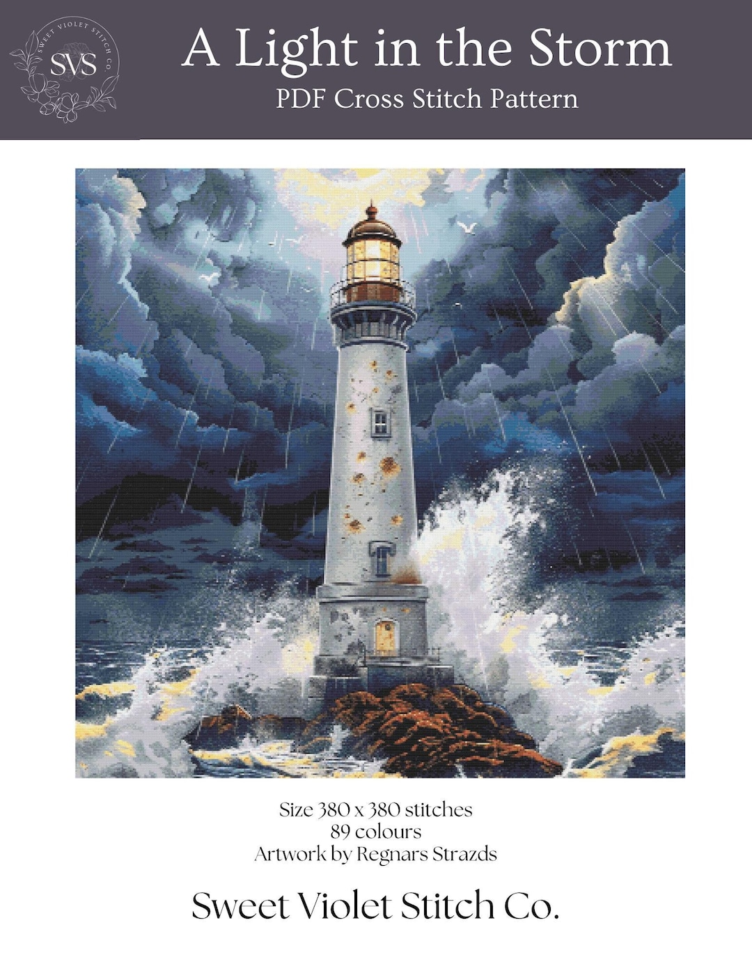 A Light in the Storm - Cross Stitch Pattern - Full Coverage - PDF ...