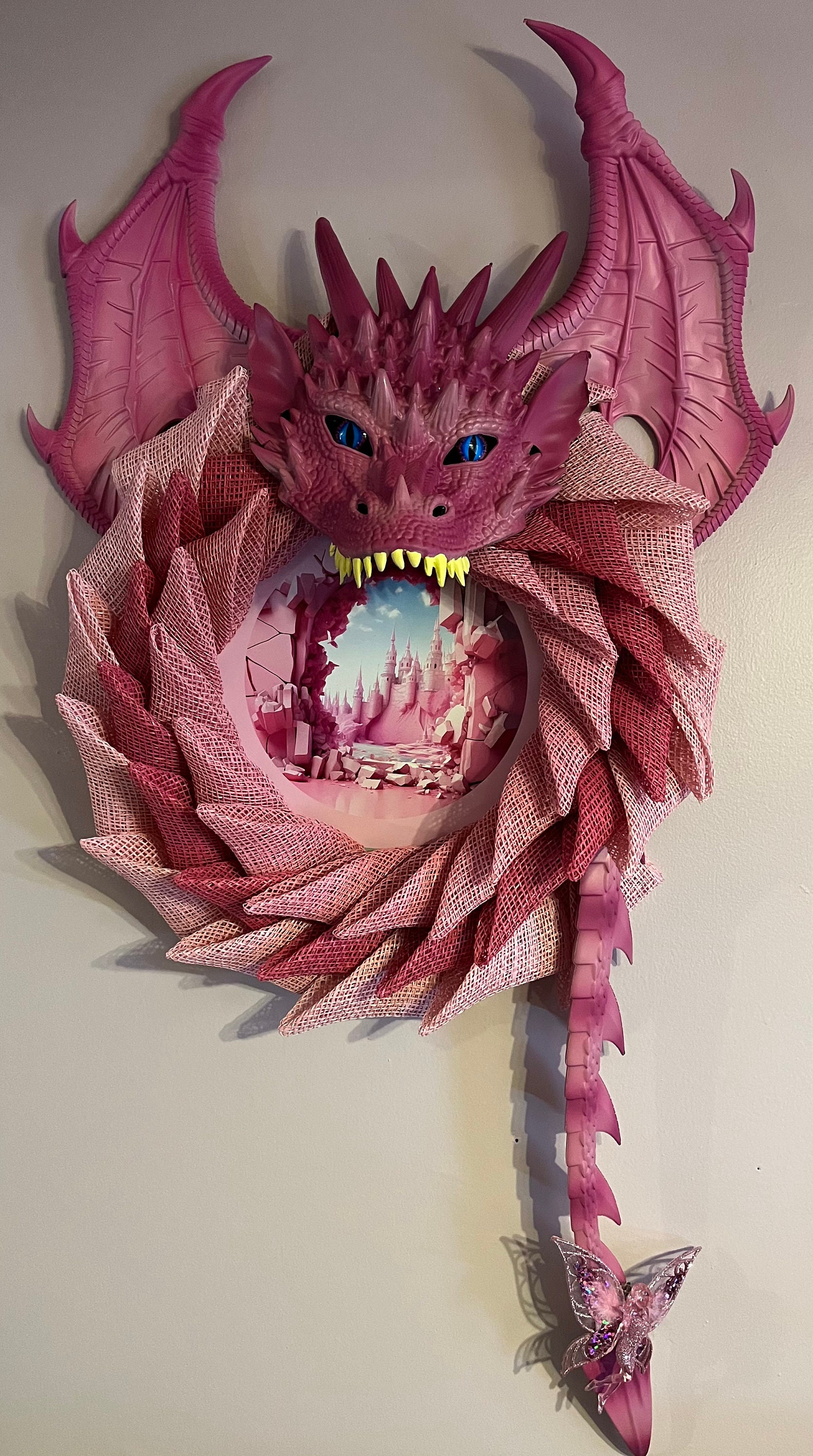 Pink Fairy Castle Dragon - Etsy
