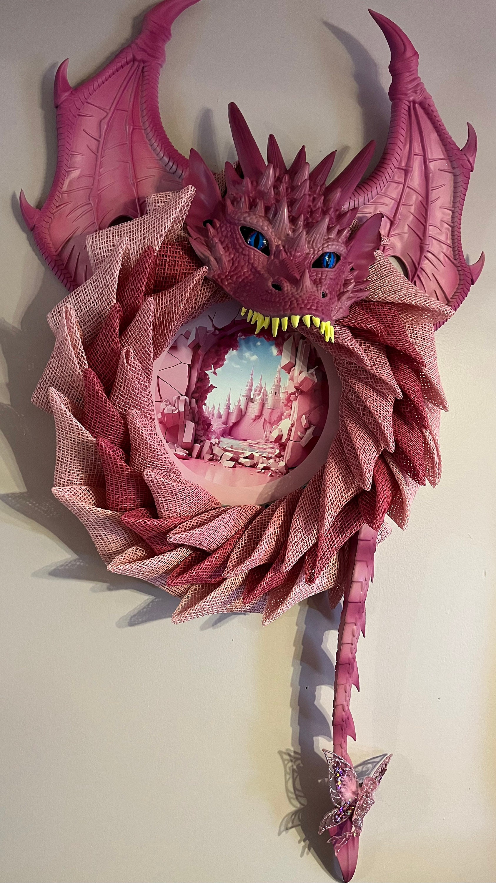 Pink Fairy Castle Dragon - Etsy