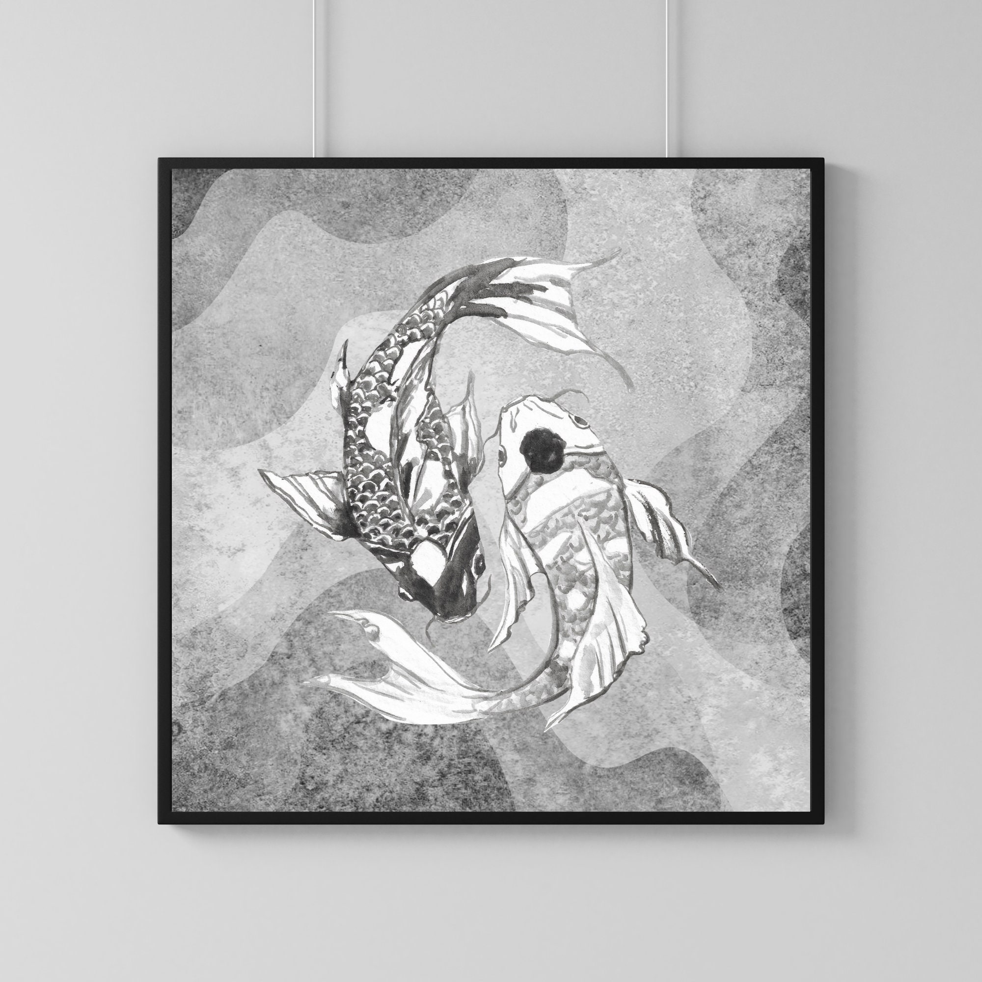 Abstract Fish, Surf Wall Art, Beachy Catfish Wall Art, Vintage Beach ...