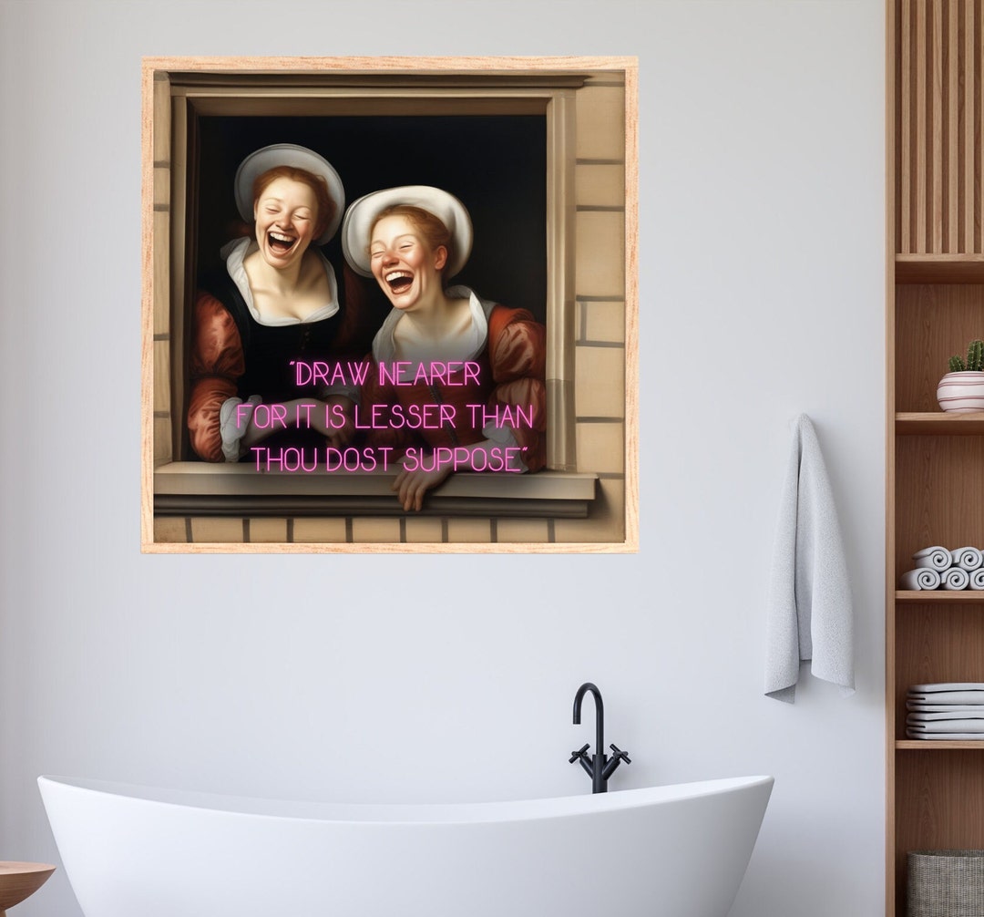 Funny Bathroom Altered Art, Banksy Wall Prints, Trendy Wall Art, Edgy ...