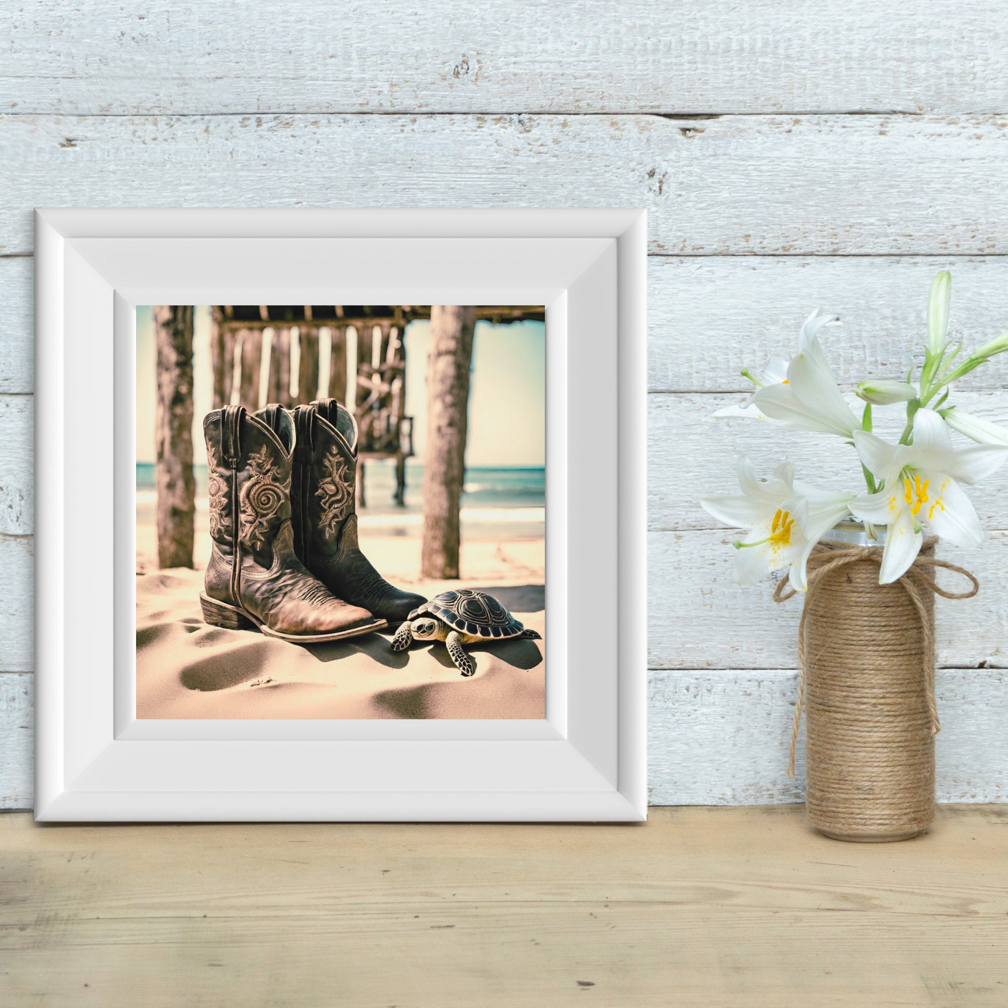 Coastal Cowgirl Printable Poster Print, Boots Trendy, Preppy Cowgirl ...