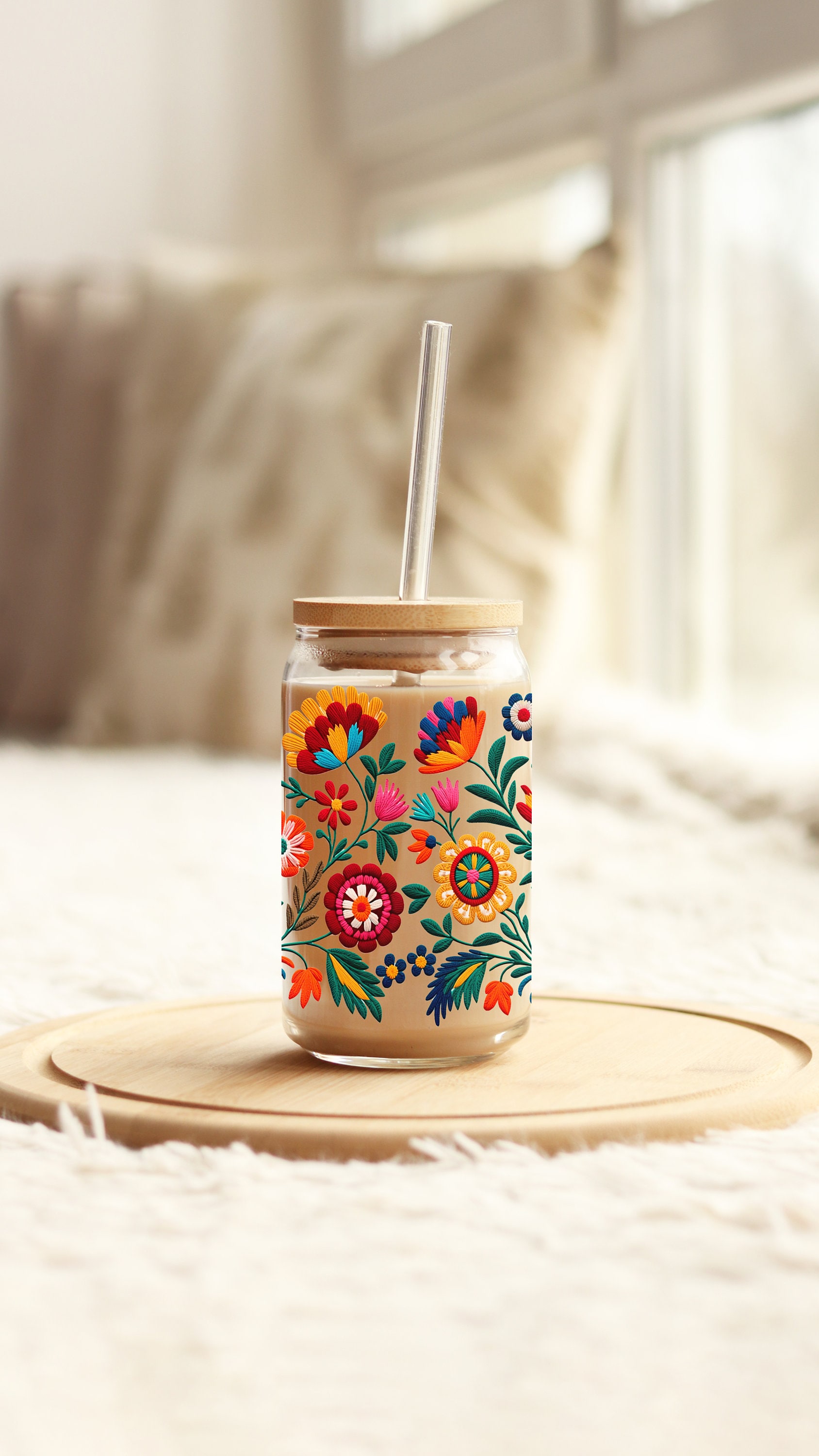 Mexican Floral Glass Can ,mexican Floral Glass Can , I Cinco De Mayo ...