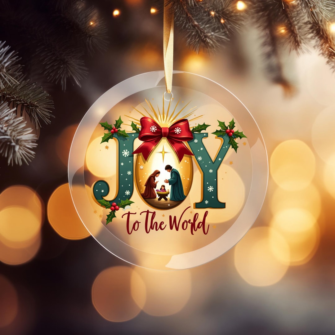Joy to the World Glass Ornaments, Joy to the World Ornament, Keepsake ...
