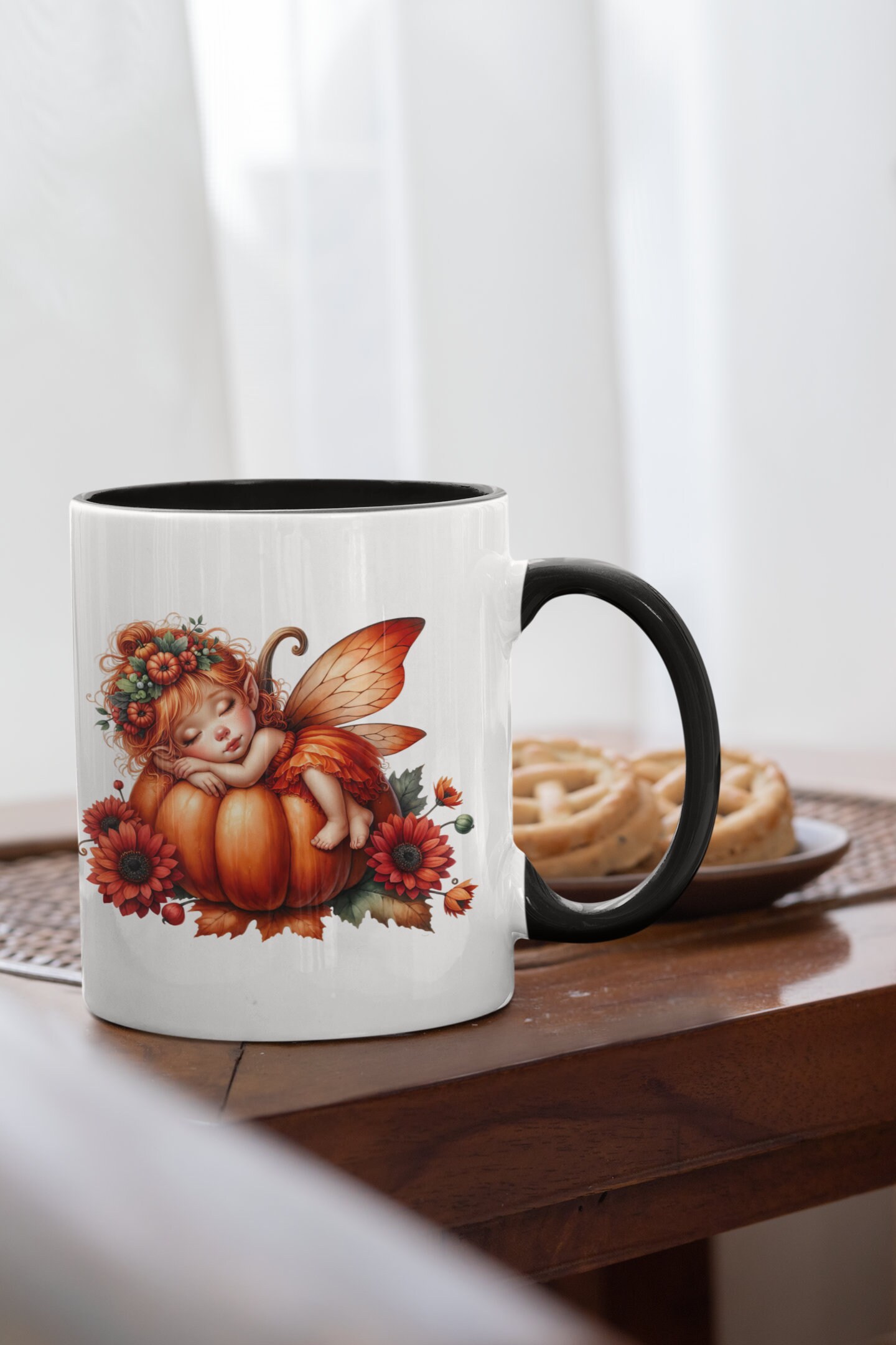 Fairy Sleeping on a Pumpkin Accent Coffee Mug, Magical Fairy Mug ...