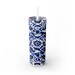 Elegant Blue Talavera Skinny Tumbler With Straw, 20oz. Mexican Inspired ...