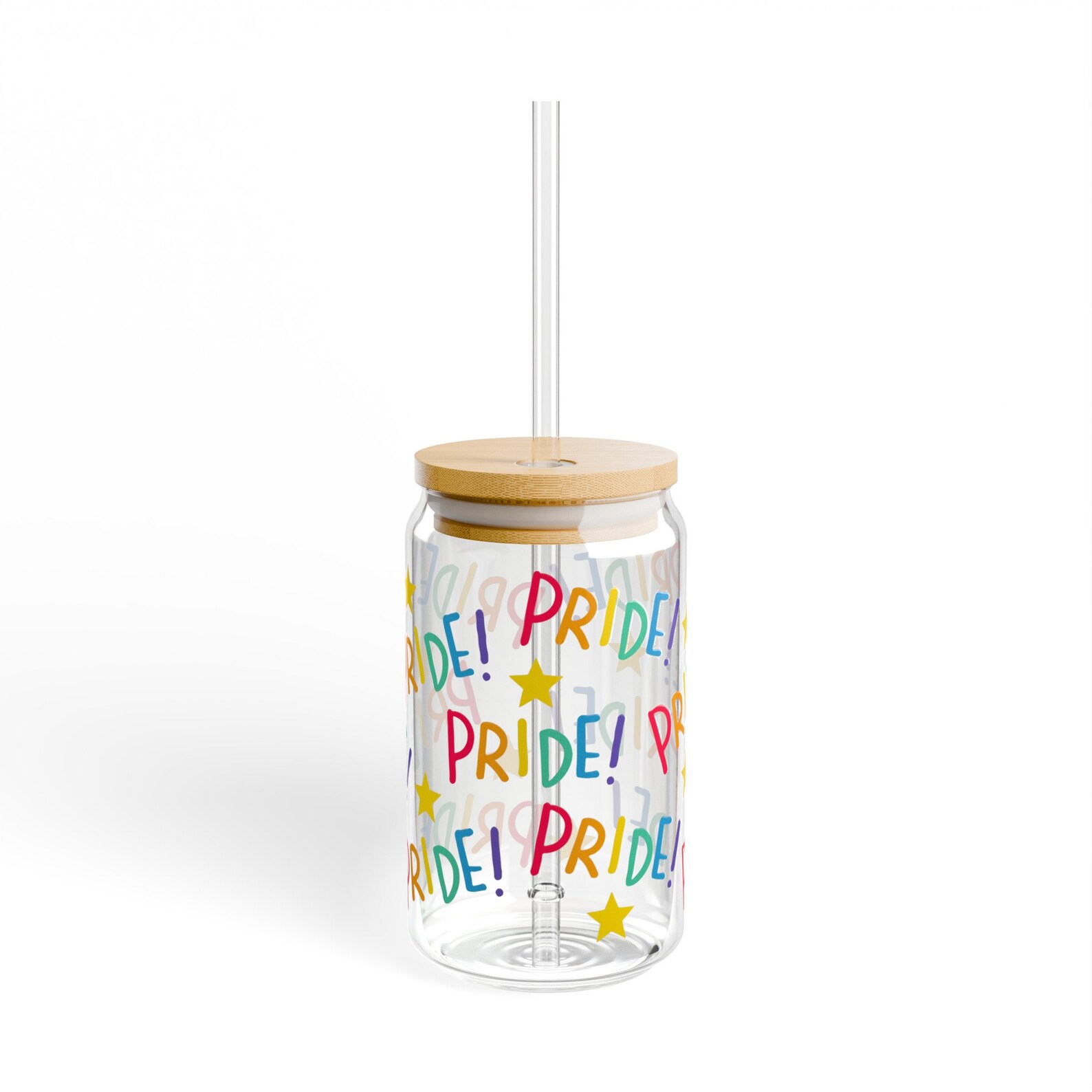 Pride 16 Oz Glass Can, LGBTQ Gifts, Personalized Rainbow Cup, Beer Can ...