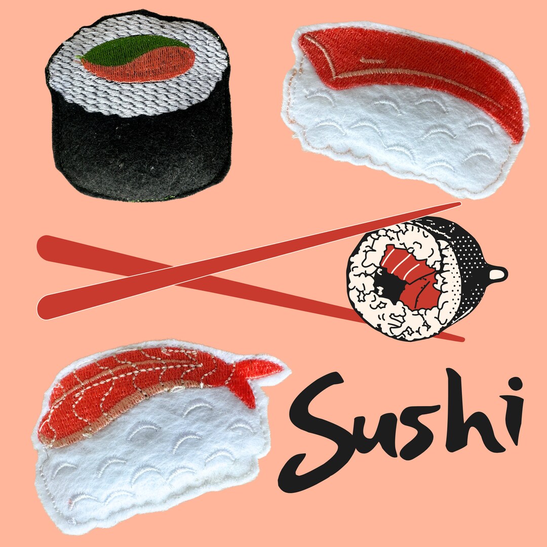 In the Hoop Play Food Pack, Includes 3 Sushi Designs, Machine ...