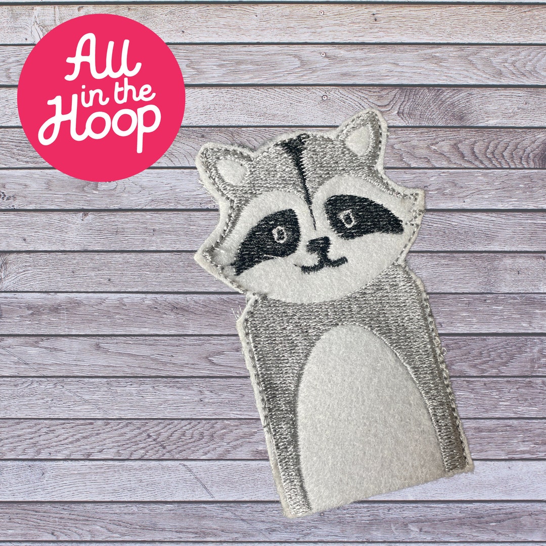 In the Hoop Finger Puppet Racoon, Machine Embroidery Designs, Brother ...