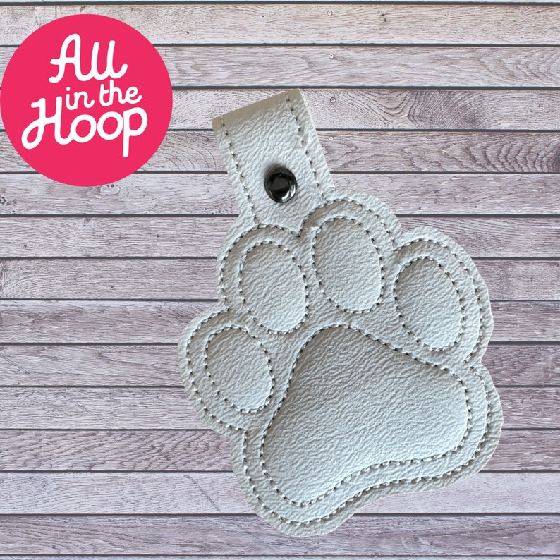 In the Hoop 3D Puffy Key Fob Dog Paw, Machine Embroidery Designs ...