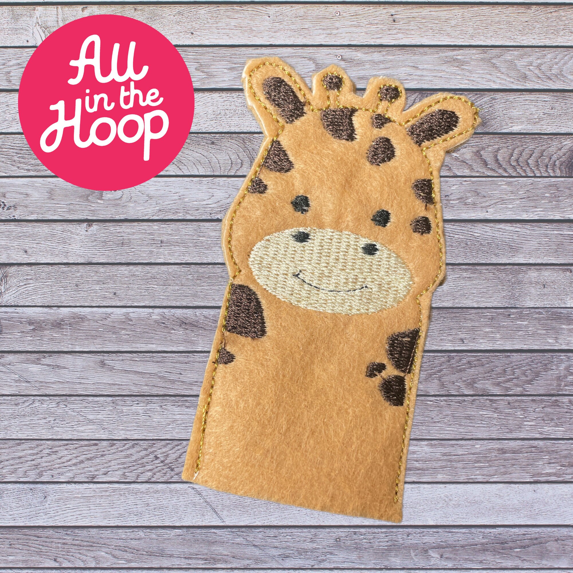 In the Hoop Finger Puppet Giraffe Machine Embroidery Designs - Etsy