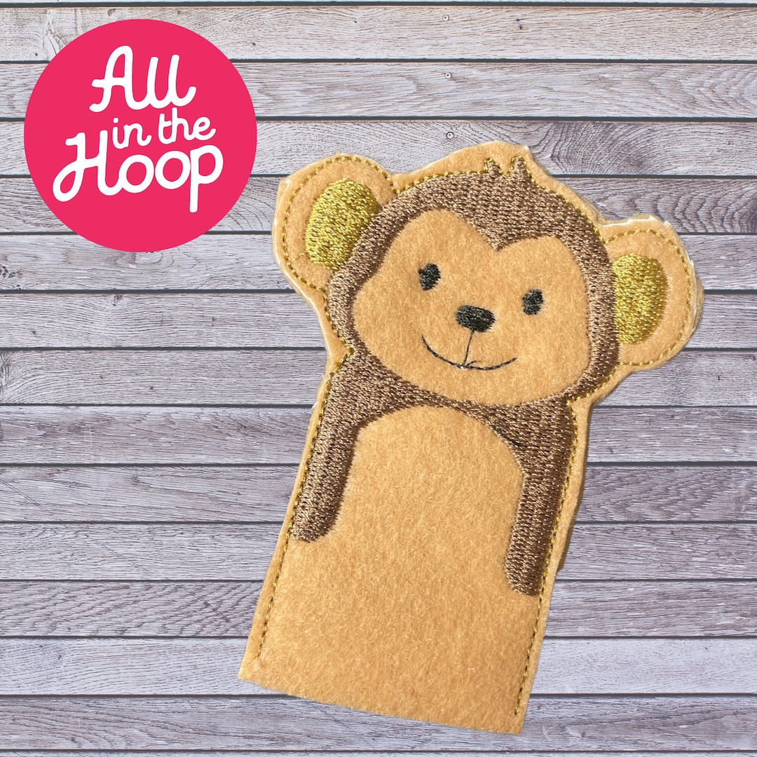 In the Hoop Finger Puppet Monkey, Machine Embroidery Designs, Brother PES, HUS, VP3 All Formats ...