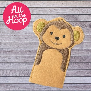 In the Hoop Finger Puppet Monkey, Machine Embroidery Designs, Brother PES, HUS, VP3 All Formats ...
