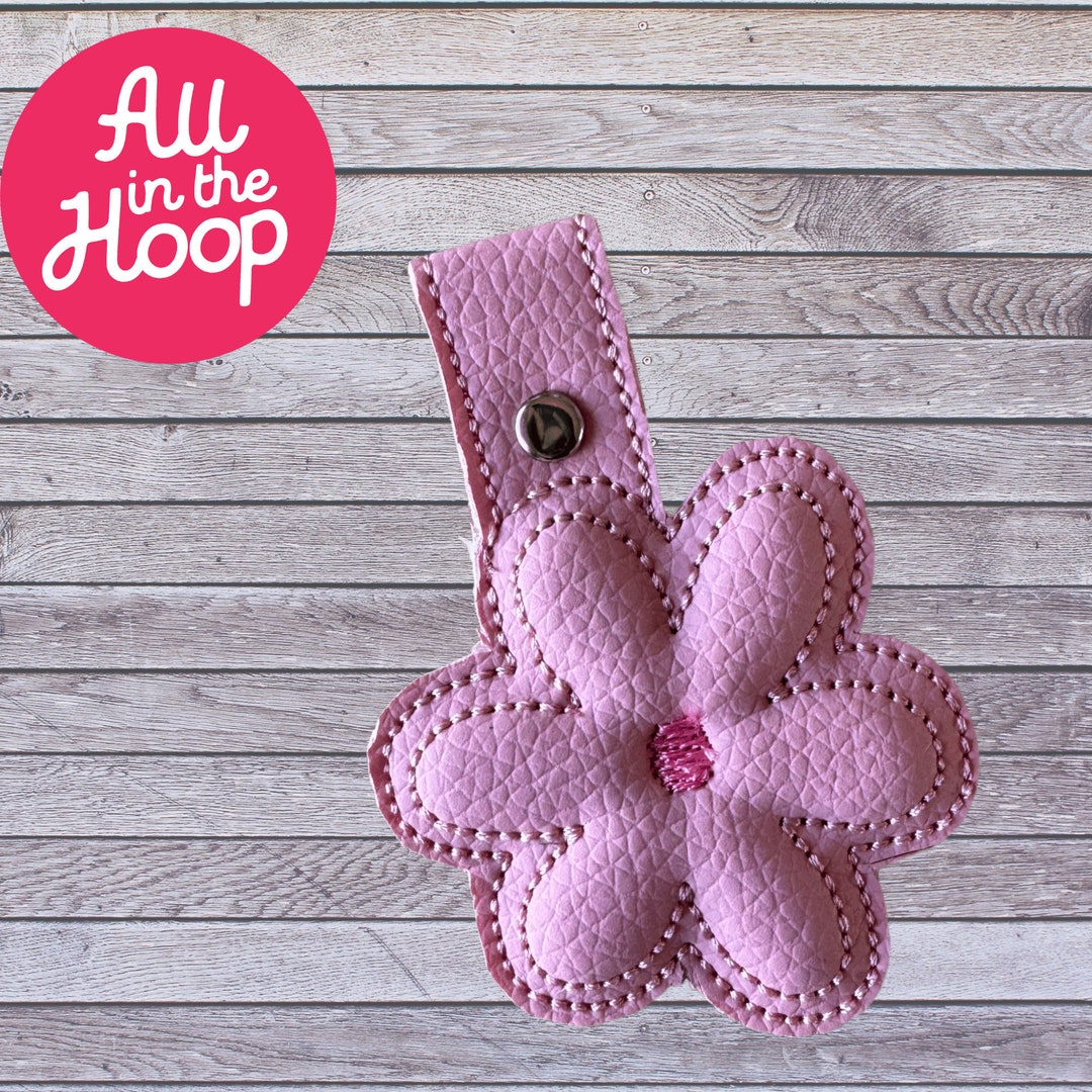 In the Hoop 3D Puffy Key Fob Flower, Machine Embroidery Designs ...
