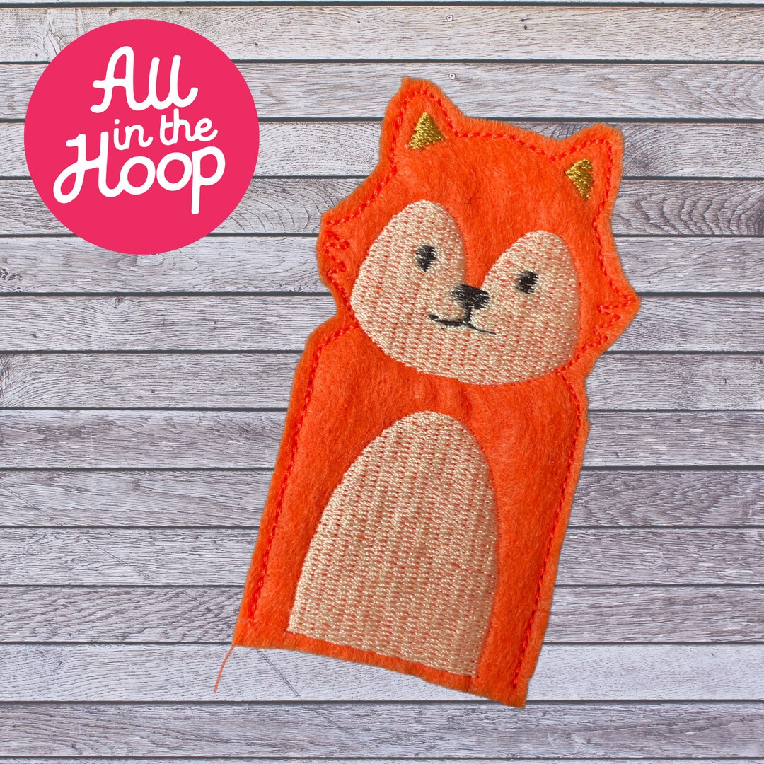 In the Hoop Finger Puppet Fox, Machine Embroidery Designs, Brother PES ...