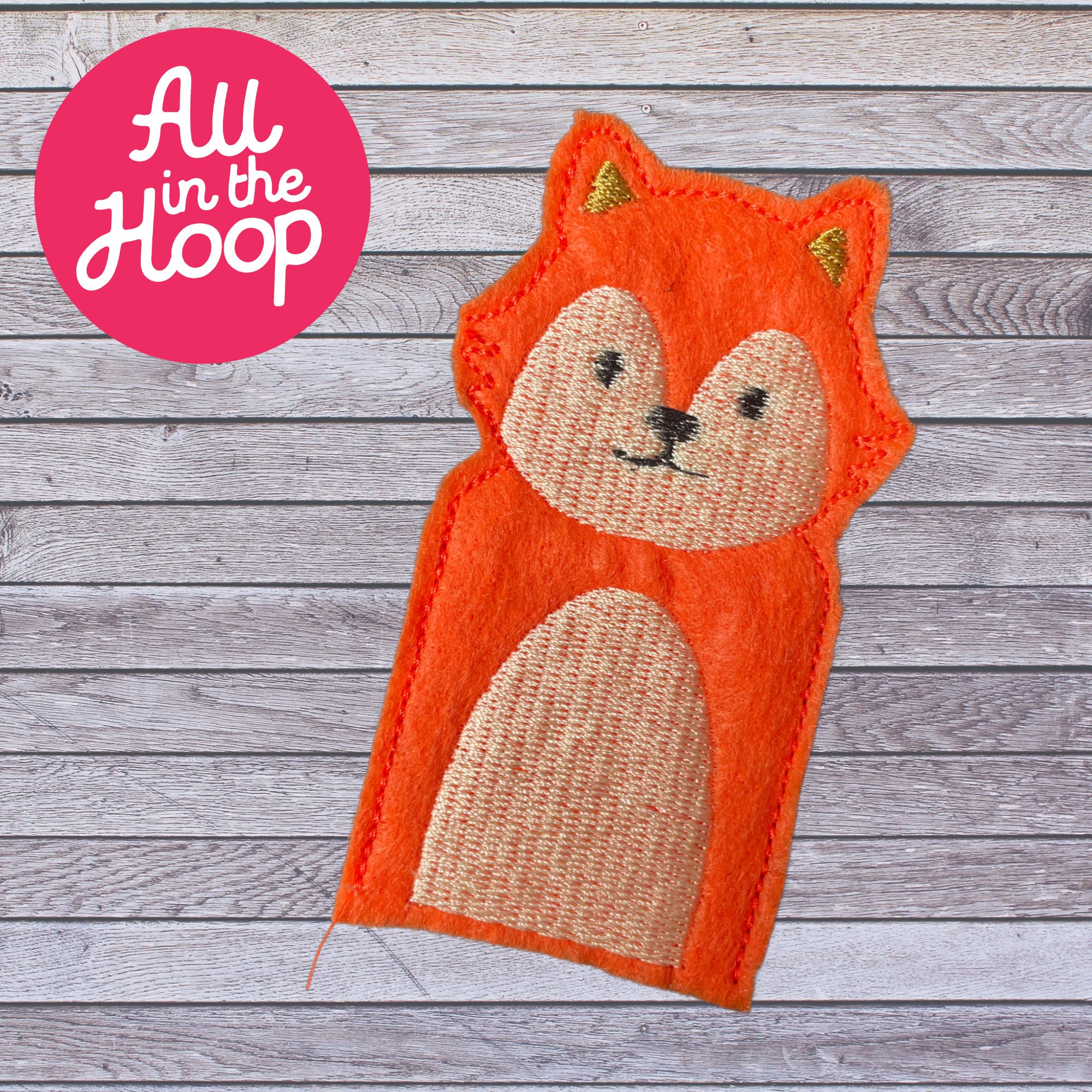 In the Hoop Finger Puppet Fox, Machine Embroidery Designs, Brother PES ...