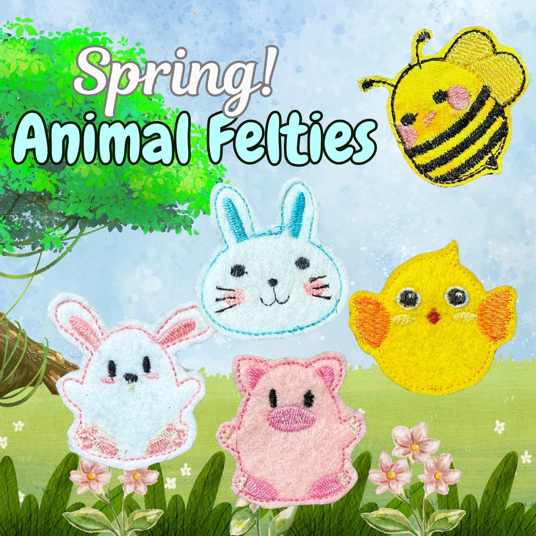 In the Hoop Spring Animal Felties Pack, Includes 5 Animal Designs ...