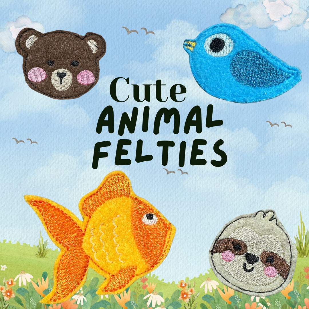 In the Hoop Cute Animal Felties Pack, Includes 4 Animal Designs ...