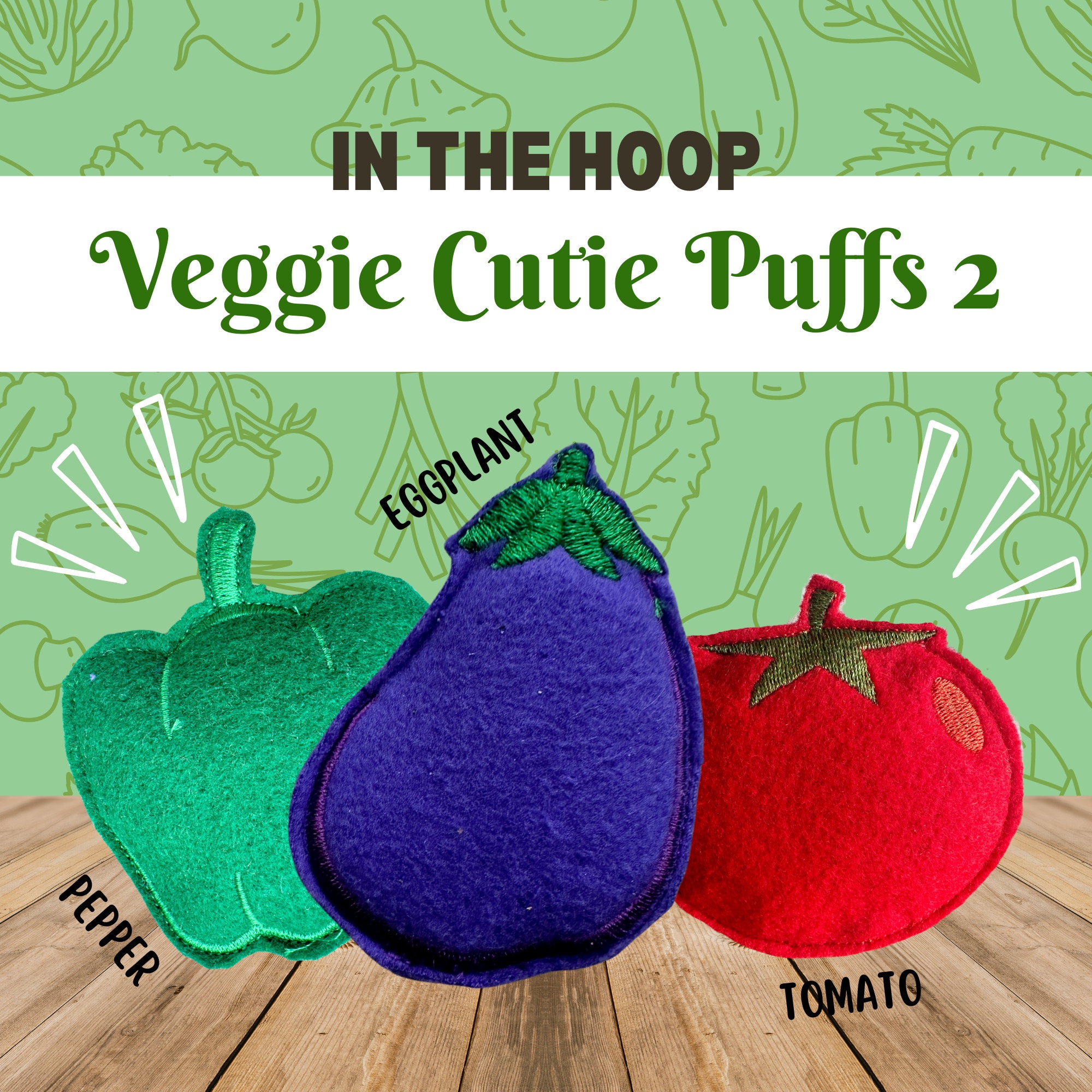 In the Hoop Veggie Pack 2, Play Food, Machine Embroidery Designs ...