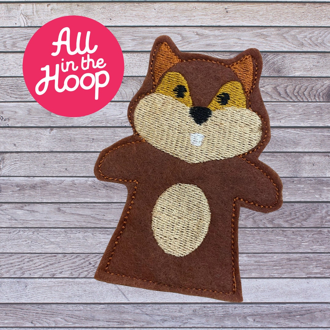 In the Hoop Finger Puppet Squirrel, Machine Embroidery Designs, Brother ...