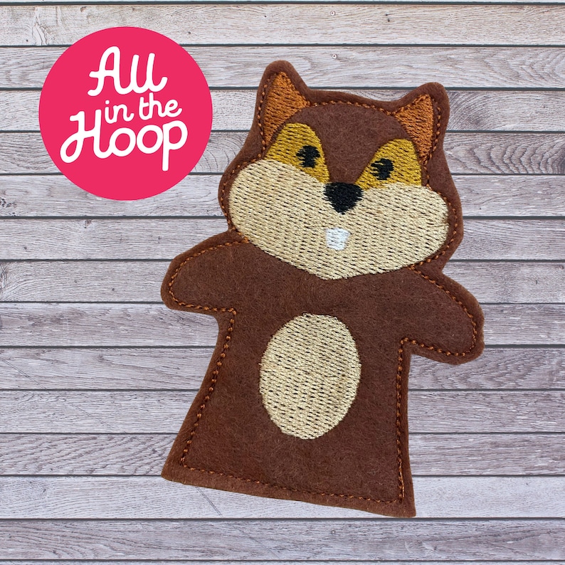 In the Hoop Finger Puppet Squirrel, Machine Embroidery Designs, Brother ...