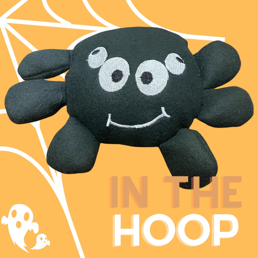 In the Hoop Halloween Spider Stuffie, Machine Embroidery Designs ...