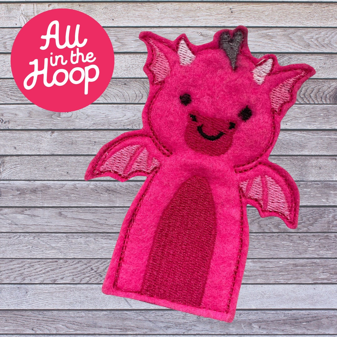 In the Hoop Fantasy Finger Puppet Dragon, Machine Embroidery Designs ...
