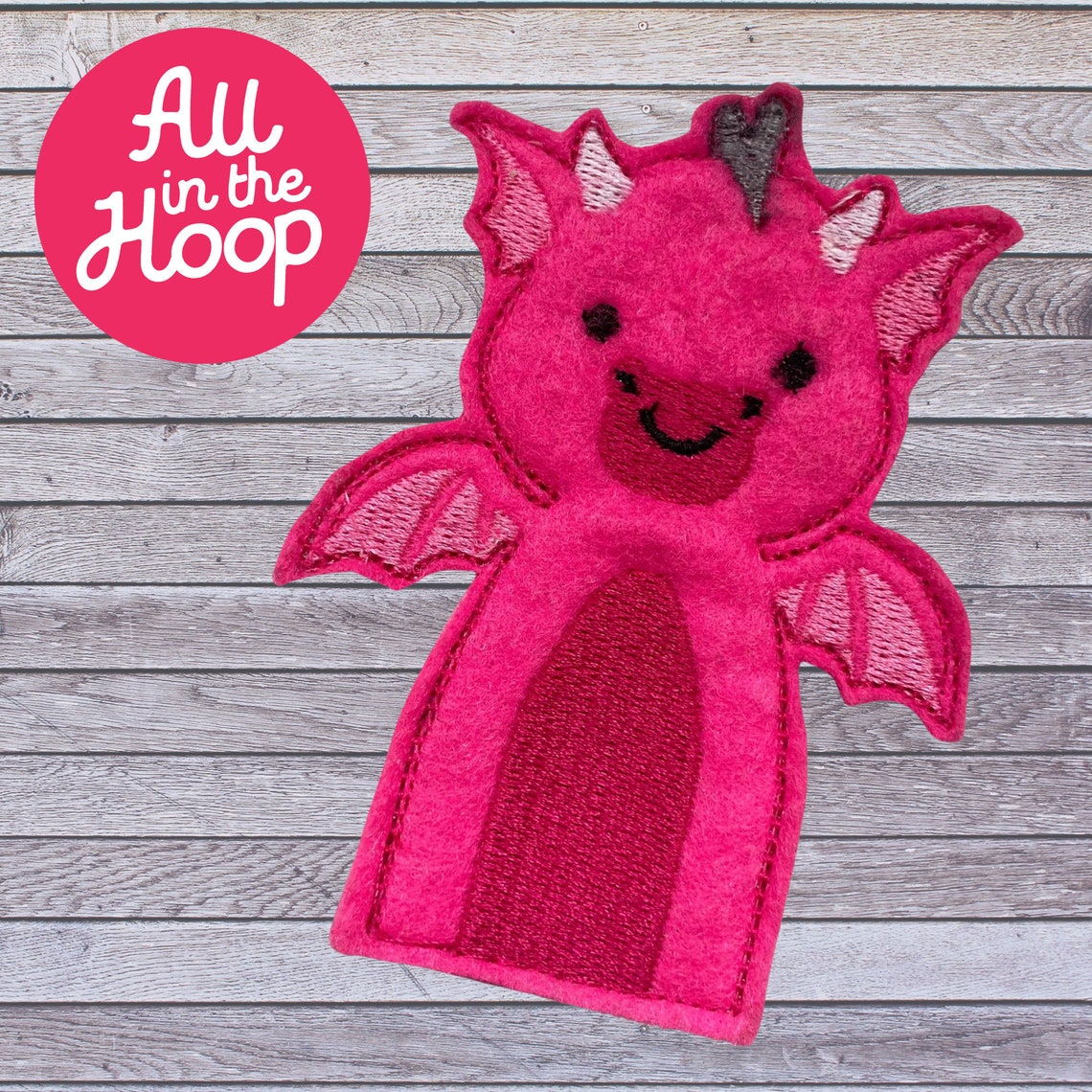 In the Hoop Fantasy Finger Puppet Dragon Machine Embroidery - Etsy
