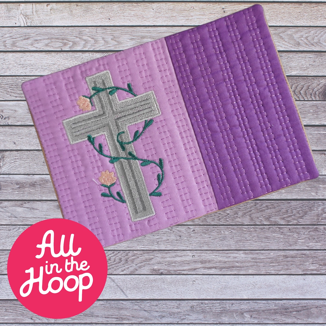 Cross & Vines Mug Rug for Machine Embroidery Quilted, in the Hoop ...