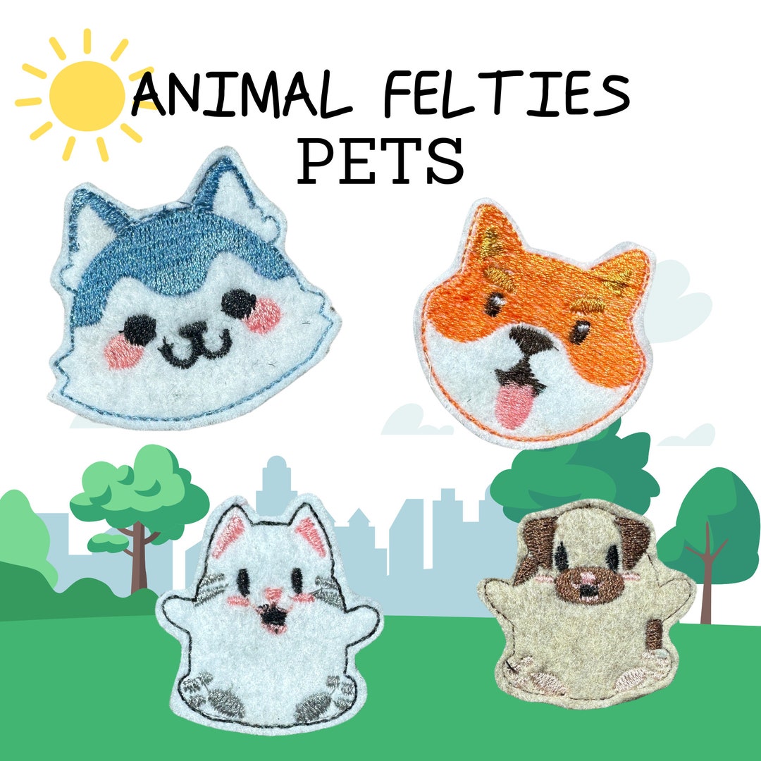 In the Hoop Animal Felties Pets Pack, Includes 4 Pets Designs, Machine ...