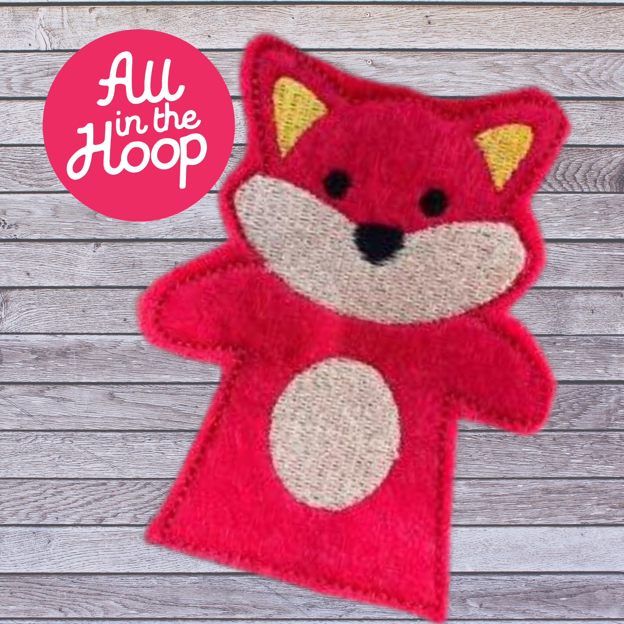 In the Hoop Finger Puppet Orange Fox, Machine Embroidery Designs ...