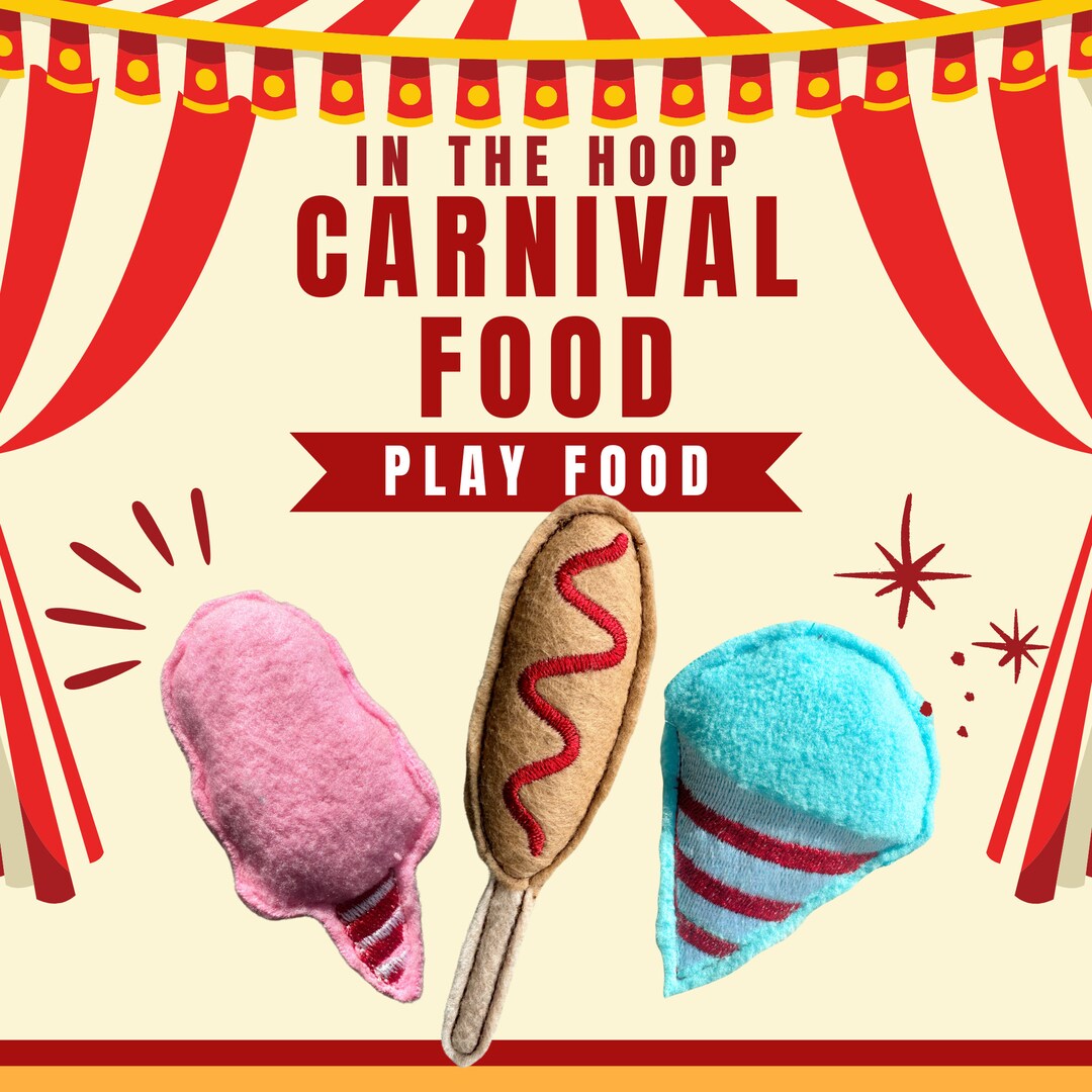 In the Hoop Carnival Food, Play Food, Machine Embroidery Designs ...