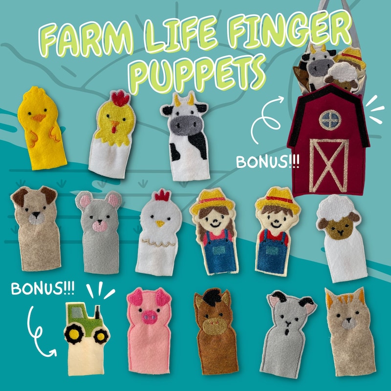 Finger Puppets Machine Embroidery - Etsy