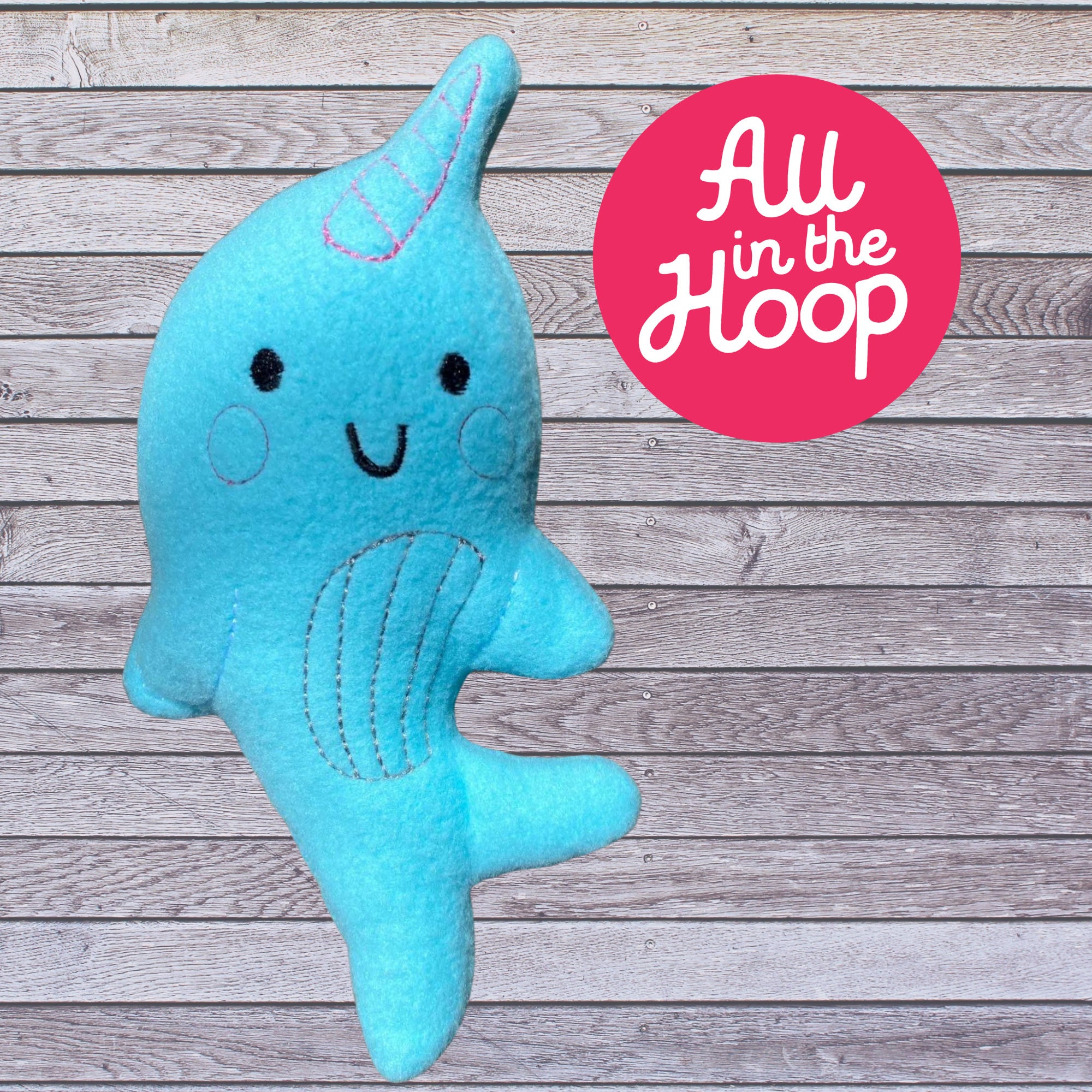 In the Hoop Narwhal Stuffie, Animal Stuffy Machine Embroidery Designs ...