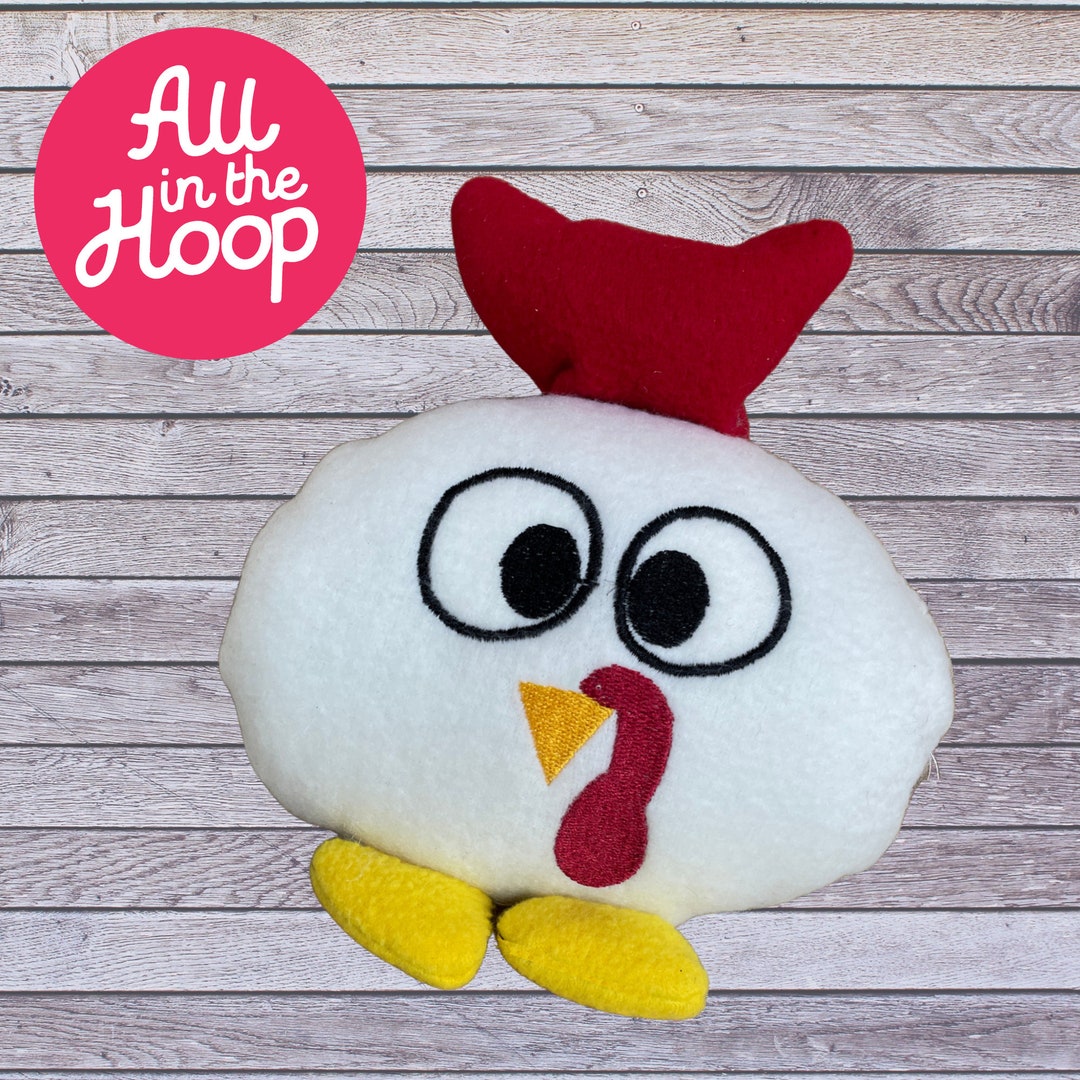 In the Hoop Cluck Chicken Stuffie, Animal Stuffy Machine Embroidery ...