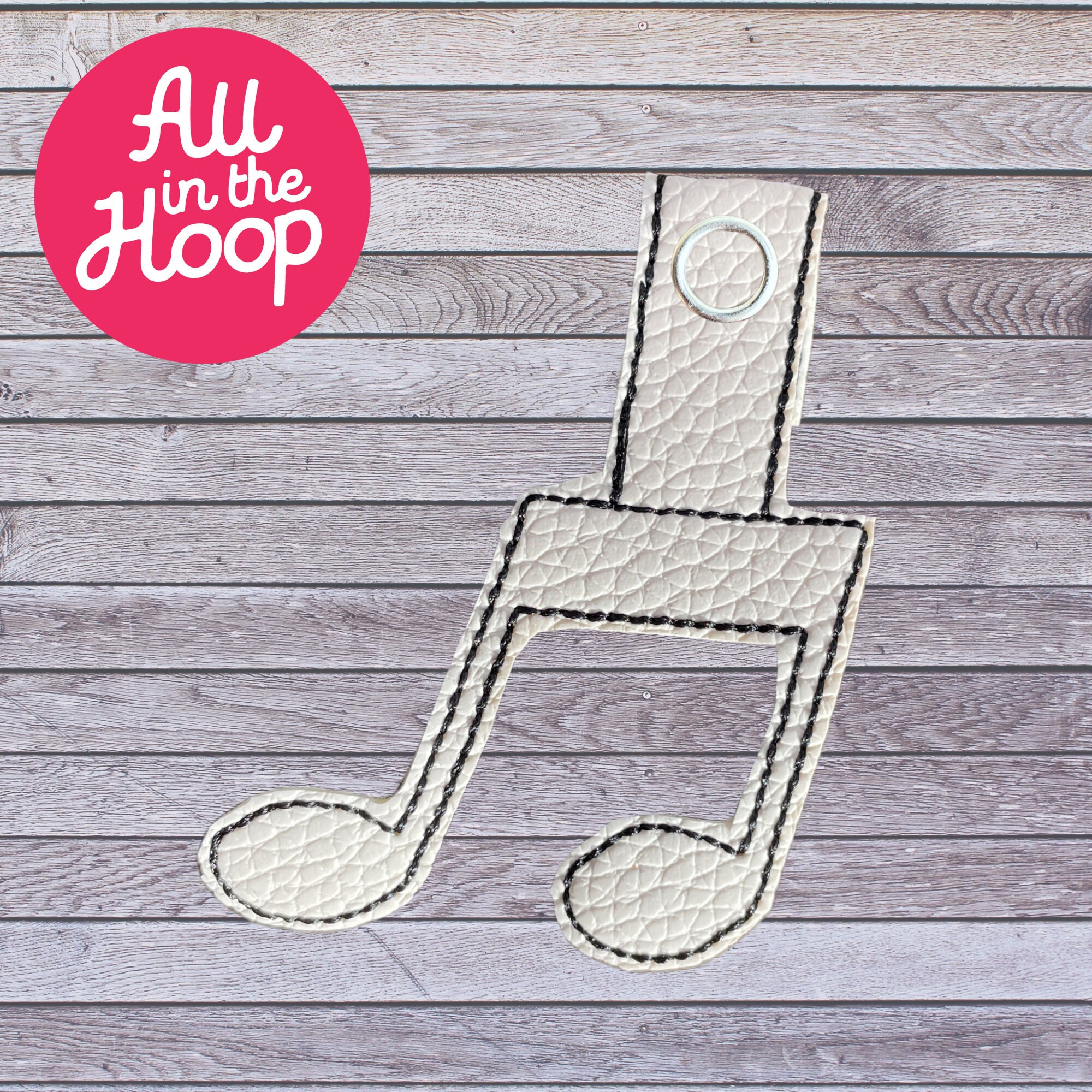 In the Hoop Key Fob Music Note, Machine Embroidery Designs, Brother PES ...