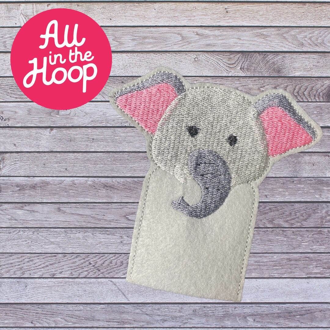 In the Hoop Finger Puppet Elephant, Machine Embroidery Designs, Brother ...