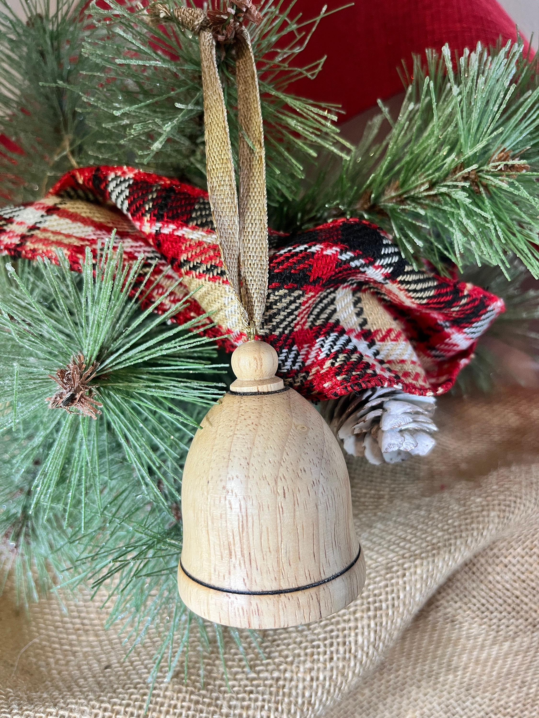 Christmas Bell Ornament, Turned Maple Christmas Bell, Wood Bell, Gift ...