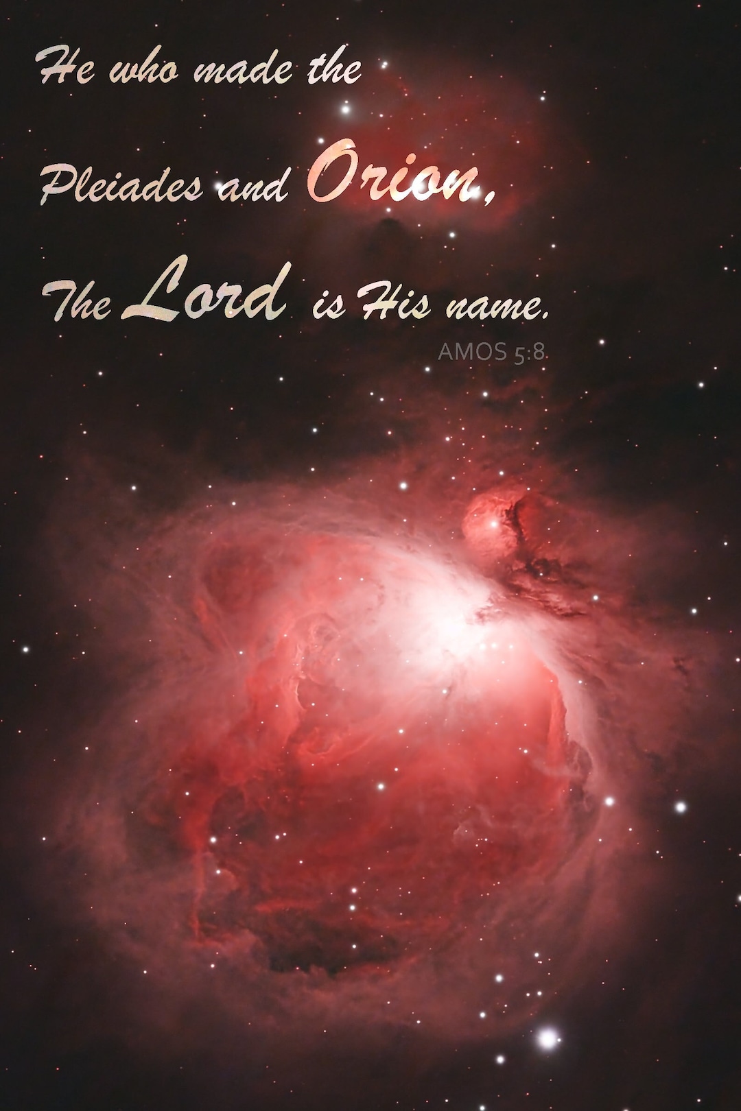 Orion Space Art Bible Verse Quote Digital Download, Quote Wall Art ...