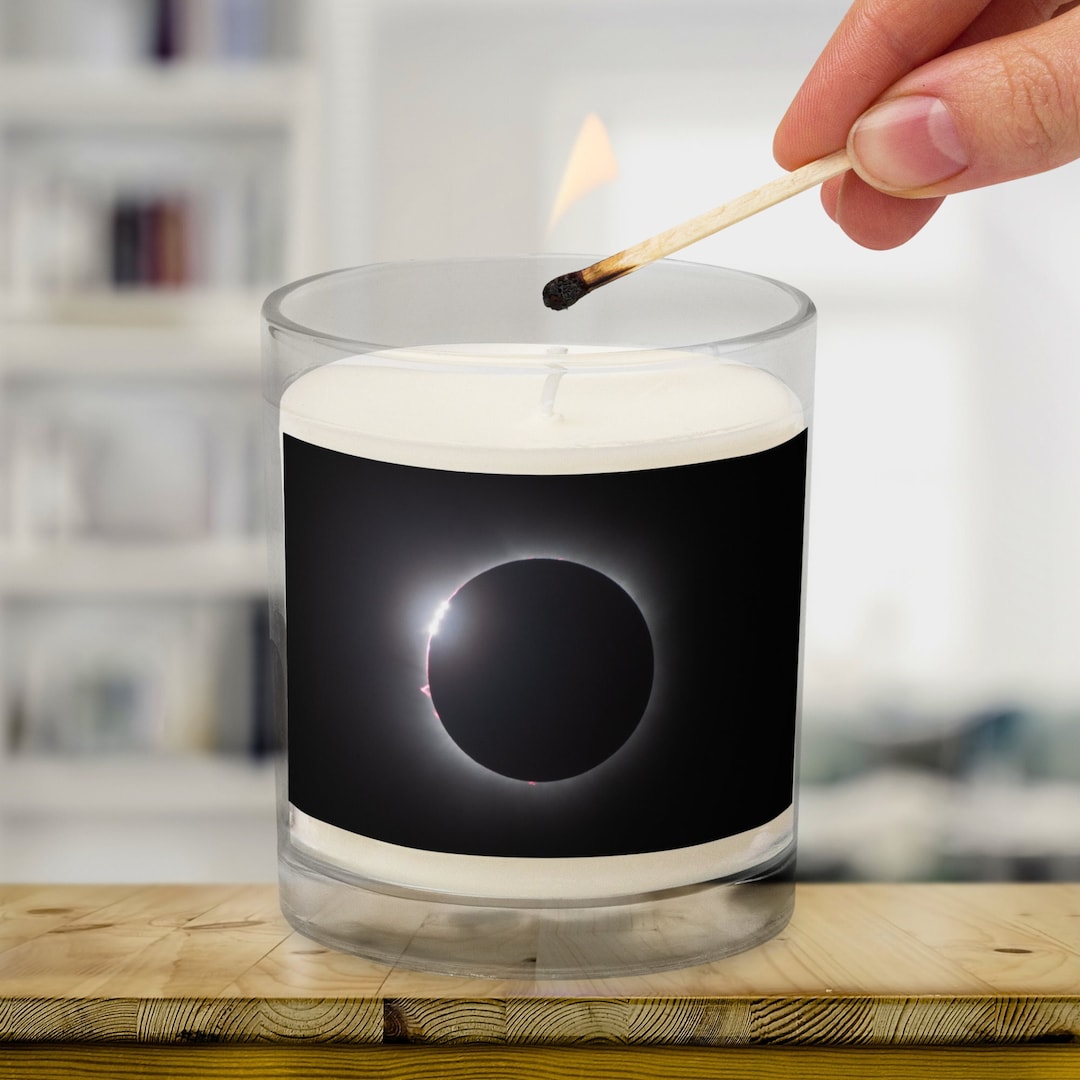 2024 Total Solar Eclipse Candle Unscented, Space Candle, 2024 Solar Eclipse Gift, Solar Eclipse ...