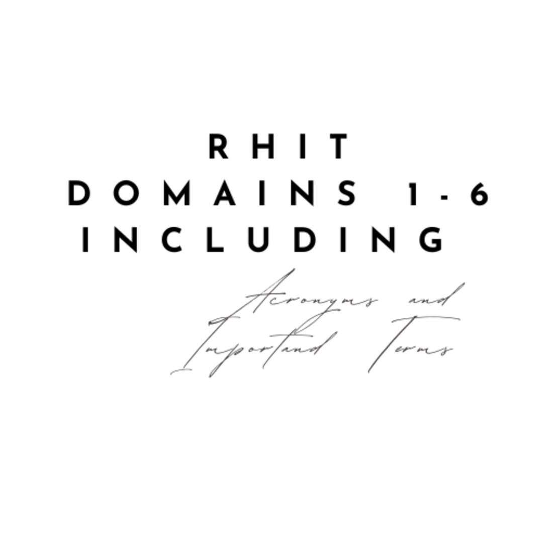 RHIT Domains 1-6, Formulas, & Terms - Etsy